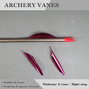 M.SJUMPPER ARCHERY Spin Vanes 1.75 Inch Ring-Wing Helical Vane Offset Fletches for DIY Arrows Shafts (36 Pack)