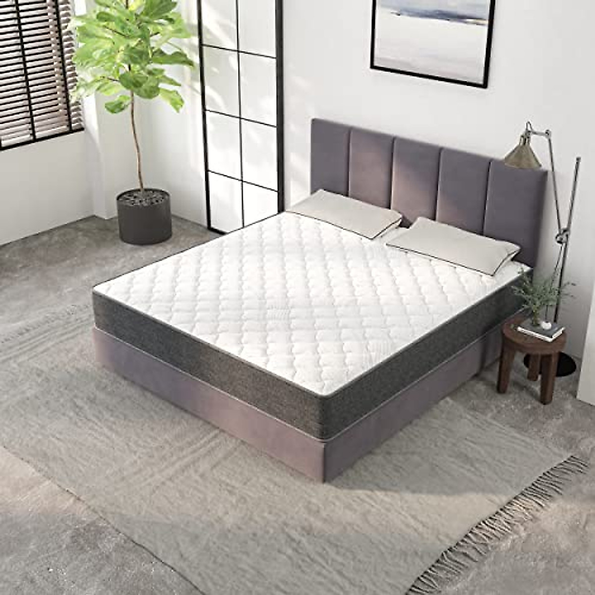 NapQueen 10 Inch Victoria Hybrid Full Size, Cooling Gel Infused Memory Foam and Pocket Spring Mattress, Bed in a Box, White