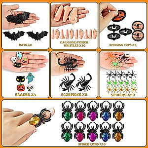 Max Fun 132pcs Halloween Party Toys Assortment for Kids Halloween Party Favors Prizes Box Toy Assortment Classroom Trick Treating Halloween Treasure Box Toys(Random)