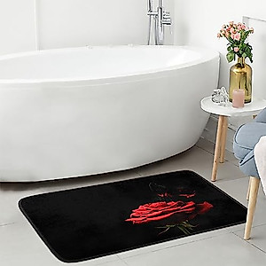 KOBLEN Red Rose Butterfly Kitchen Rugs Non Slip Washable Absorbent Kitchen Mats 20x39 inch Cushioned Anti Fatigue Kitchen Floor Mats for in Front of Sink