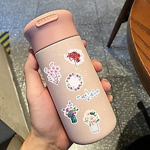 100pcs Flower Stickers Pack for Water Bottle, Cute, Vinyl, Aesthetic, Trendy, Waterproof Stickers and Decals for Hydroflask Laptop Scrapbooking Phone,Flower Gifts for Adults Women Teens Girls