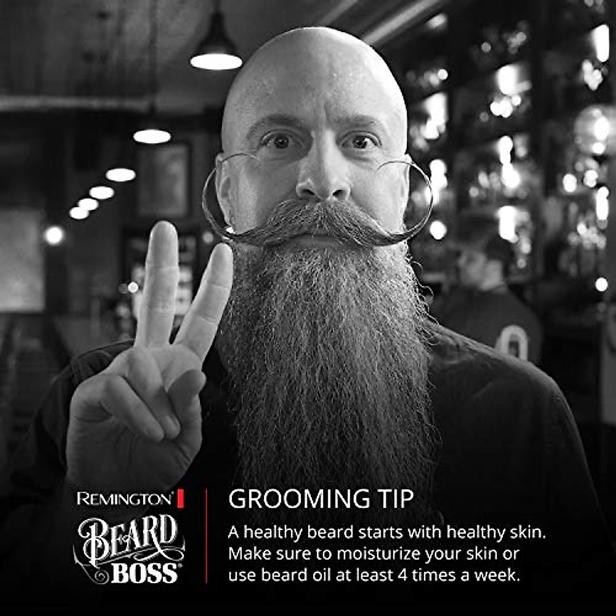 Remington Vacuum Beard Trimmer, 11 Setting Adjustable Length Comb (2-18mm), Vacuum Trimmer for Beard, Mustache, and Stubble, Rechargeable Lithium Power, Washable, Removable Blades