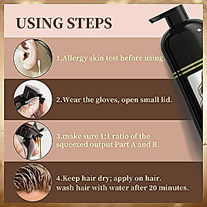 MOHOPE Reddish Browning Shampoo 14.1 Fl Oz (400ml) | 100% Grey Coverage 3 In 1 Revolutionary Instant Hair Dye | Semi Permanent Magically Only 20 Minutes Last 30 Days | Safe Natural Ingredients