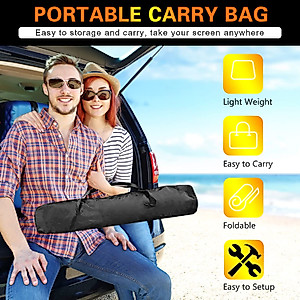 AZXRHWYGS Projector Screen with Stand,100 Inch Foldable Portable Projector Screen 16：9 HD 4K Double Sided Projection Movie Screen