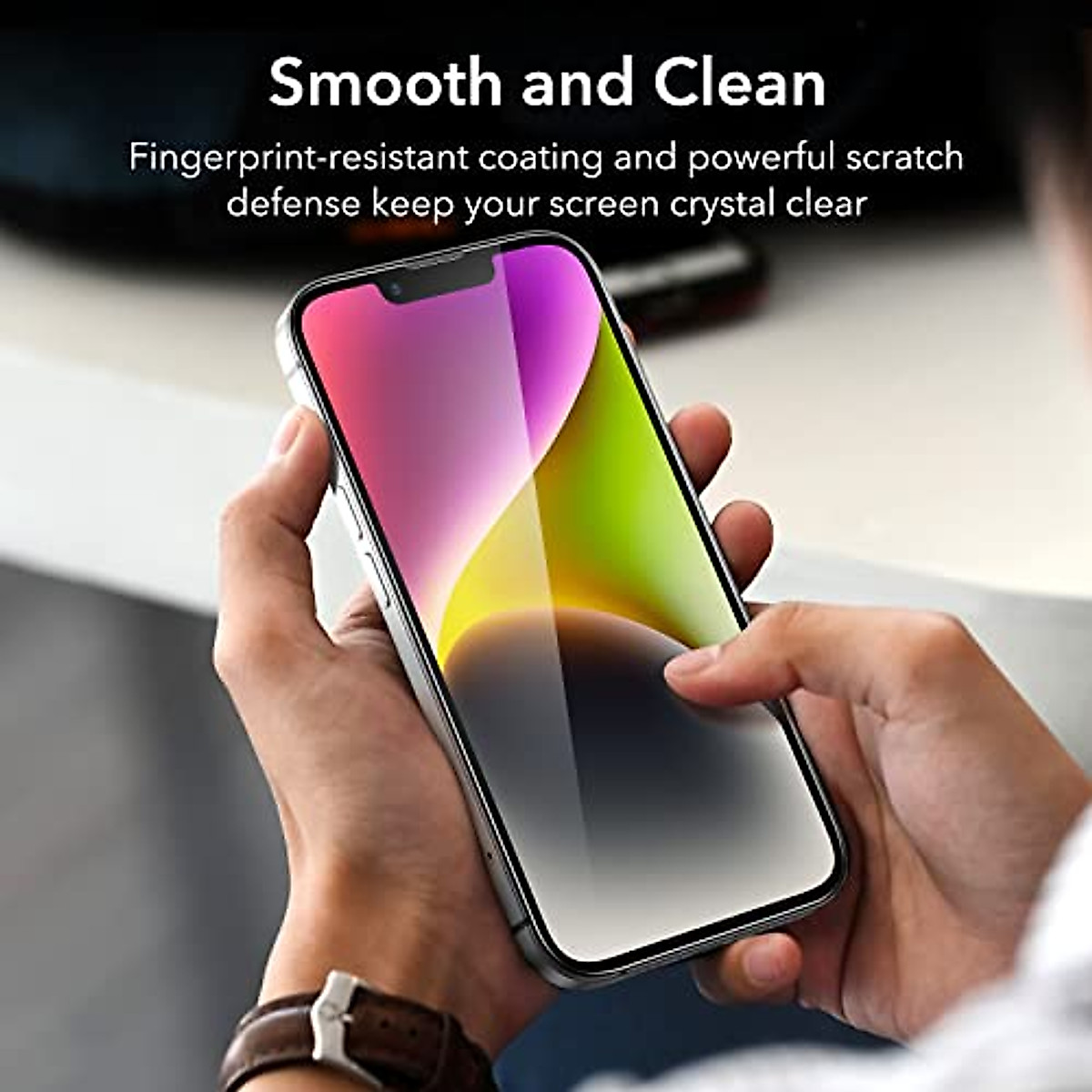 ESR Armorite Screen Protector Compatible with iPhone 14, iPhone 13 and iPhone 13 Pro, Ultra-Tough Tempered-Glass, Easy Installation Frame, 2 Pack