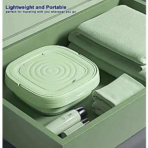 Portable Washing Machine, 2 IN 1 8L High Capacity Foldable Mini Washer with 3 Modes Deep Cleaning Automatic Washing And Spin Dry for Apartment,RV,Travel,Small Spaces, Lightweight and Easy to Carry