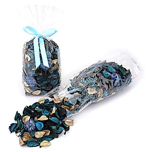 Yesland 3 Pack Potpourri Bag, Ocean Scent Fresh Perfume Sachet of Dried Flower Petals, Perfect Bowl and Vase Decorative Filler for Home & Office, 5oz (Blue)