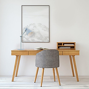 EGLO 204085A Priddy 17 inch Desk Lamp Plug-in Lighting for Living Room, Bedroom, Dorm, and Office, Pastel Light Blue