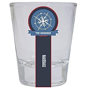 Nassau The Bahamas Nautical Souvenir Round Shot Glass
