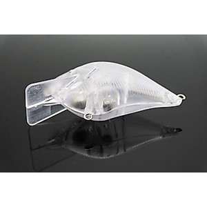 10PCS Unpainted Lure Blanks with 7mm Free Fishing Eyes 13.73g 7.6cm Crankbait Simulation Blank Body Clear Hard Baits Trout Salmon Swimming Sea Bait Topwater Freshwater Plastic Minnow Lure 364 7mm