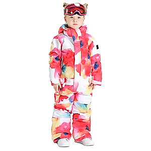 GSOU SNOW Ski Suit Kids Snowsuit One Piece Boys Girls Snowboard Suit Ski Jumpsuits Coveralls Waterproof Windproof