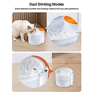 WOPET Dog Cat Water Fountain W500, 118oz/1 GAL Ultra Silent Dog Water Fountain with LED Light Smart Pump and Large-Size Filter, Visible Water Level Pet Water Dispenser