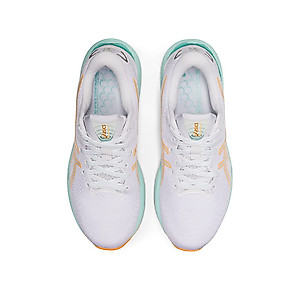 ASICS Women's Gel-Cumulus 24 Running Shoes, 6.5, White/Orange POP