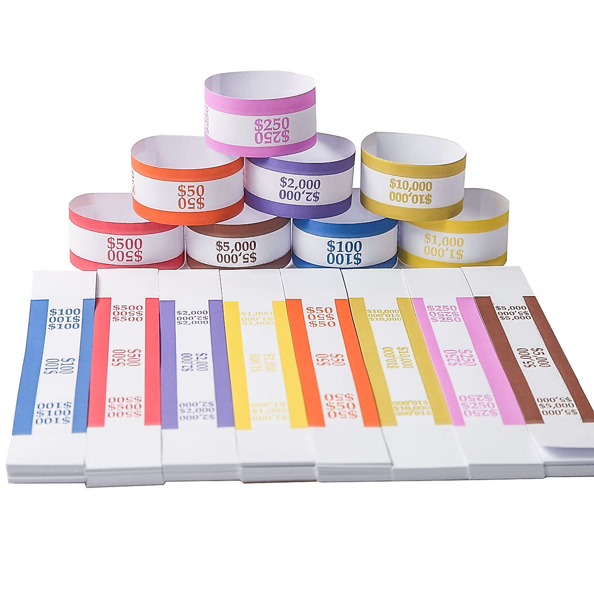 NUCOUN Pack of 400 Currency Band Bundles,Self-Adhesive,Money Bands for Cash,Bills Currency Straps,Organizer Dollar