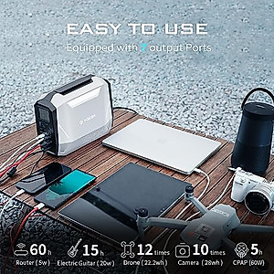 Portable Power Station-299Wh 300W(Peak 600W) Outdoor Generators - ENERGON 300 LiFePO4 Backup Battery, 3000 Cycles, 1.8-Hour Fast Charging - Lightweight Solar Generator - Ideal for Camping/RVs/Home Use