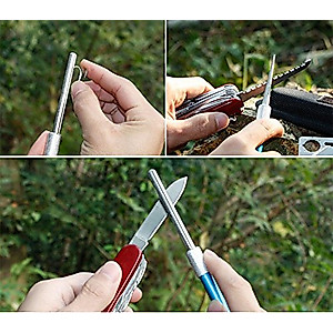 CIELCERA Hori Hori Garden Knife with Diamond Sharpening Rod, Protective Sheath and Extra Sharp Blade - in Gift Box