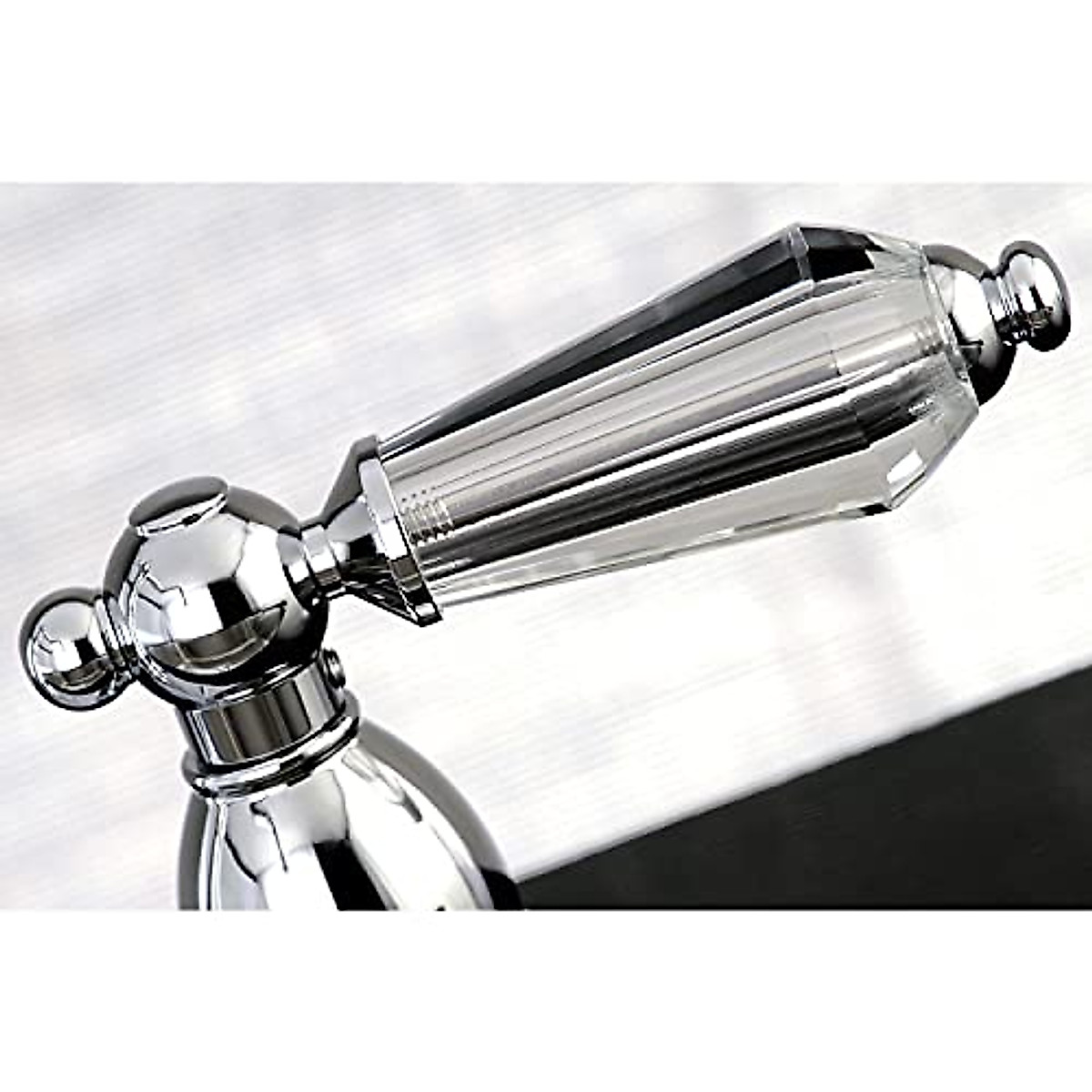 Kingston Brass KB1791WLLBS 8" to 16" Widespread Kitchen Faucet with Brass Sprayer, 8-1/4" in Spout Reach, Chrome