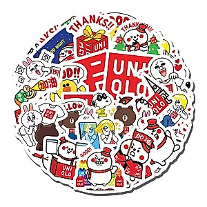 20 PCS Stickers Pack Uniqlo Aesthetic Vinyl Colorful Waterproof for Water Bottle Laptop Scrapbooking Luggage Guitar Skateboard