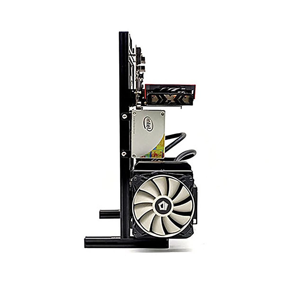 Mini ITX PC Test Bench Computer Water Cooling Open Frame Overclock Air Vertical Case Mini All Aluminum HTPC Support Graphics Card