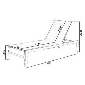 Ulaxfurniture Outdoor Lounge Chair, Aluminum Chaise Chair, Adjustable Lounger Recliner with Wheels and Padded Quick Dry Foam for Patio (2 x Chair, Beige)