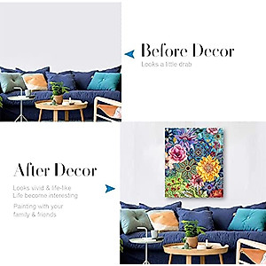 LWZAYS Flower Paint by Numbers, Paint by Numbers for Adults Kids Beginner, Adult Paint by Number DIY Without Frame Oil Painting 12X16 Inch