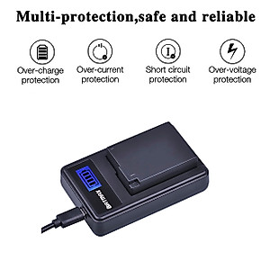 Batmax 2 Pack DMW-BLC12 Battery and Replacement Charger for Panasonic DMW-BLC12, DMW-BLC12E, DMW-BLC12PP Battery; Lumix DMC-FZ200, DMC-FZ1000, DMC-G5, DMC-G6, DMC-G7, DMC-GX8, DMC-G85, DMC-GH2