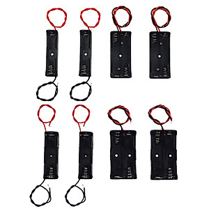 LAMPVPATH (Pack of 8) Battery Holder Bundle 2Pcs 1 X 1.5V Single AA Battery Holder, 2Pcs 2 X 1.5V AA Battery Holder, 2Pcs 1 X 1.5V AAA Battery Holder, 2Pcs 2 AAA Battery Holder with Leads