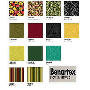 Kanvas by Benartex Flower Festival 2 Damask Black, Fabric by The Yard