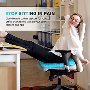 ZNCMRR Gel Seat Cushion for Office Chair, Soft Honeycomb Egg Seat Cushion with Non-Slip Cover for Sciatica and Tailbone Pain Relief, Perfect for Wheelchair, Car, Desk Chair