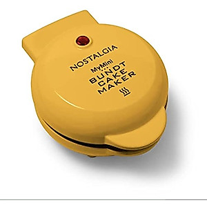 Nostalgia MyMini Lava & Bundt Cake Maker-mini breads, mini muffins, compact size (Gold)