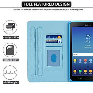 Galaxy Tab A 8.0 2018 Case, SM-T387 Case, Dteck Slim Premium Leather Folio Stand Cover with Card Holder/Photo Slot for Samsung Galaxy Tab A 8 inch 2018 Release T387 Tablet, Galaxy Flower