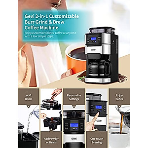 10-Cup Drip Coffee Maker, Grind and Brew Automatic Coffee Machine with Built-In Burr Coffee Grinder, Programmable Timer Mode and Keep Warm Plate, 1.5L Large Capacity Water Tank,900W, Black (Aluminum, 10 Cup)