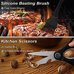 POLIGO 29 PCS BBQ Grill Accessories Stainless Steel BBQ Tools Grilling Tools Set with Storage Bag for Father's Day Dads Birthday Presents - Camping Grill Utensils Set Ideal Grilling Gifts for Men Dad