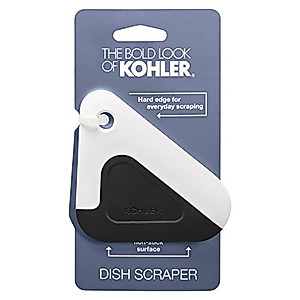 Kohler K-8624-0 Kitchen Pot and Pan Dish Scraper, Silicone and Nylon, Heat Resistant, White and Charcoal, One SIze