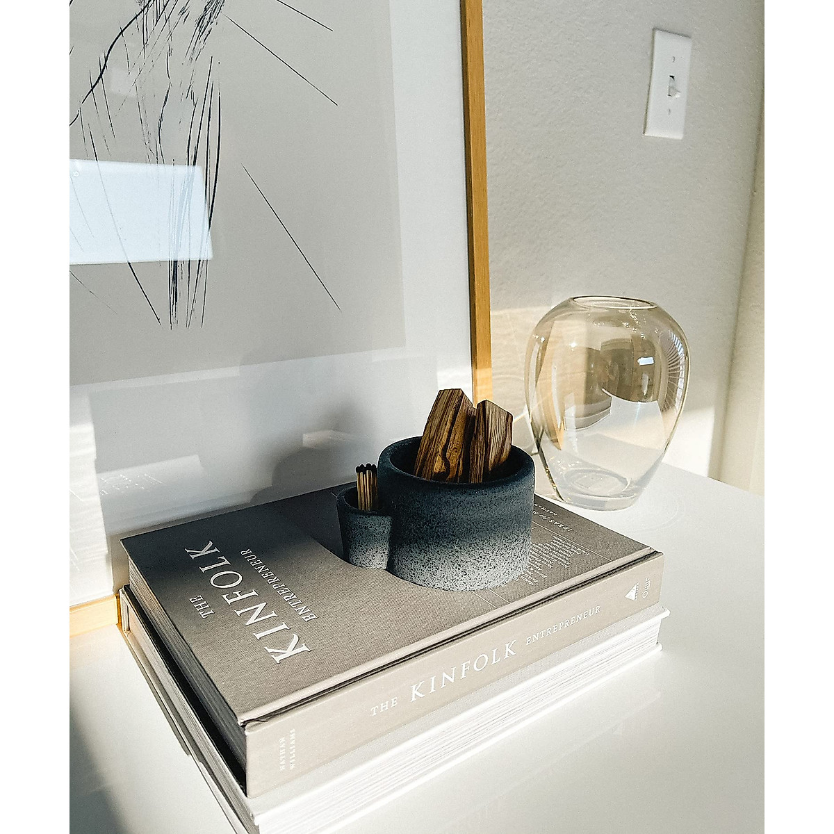 Bursera Vulcan Ceramic Bowl, Tree Planted with Every Order, Smudging Burn Bowl for Sage, Palo Santo Wood, Form for Candles, Candle Container, Smudge, Decorative Incense Burner