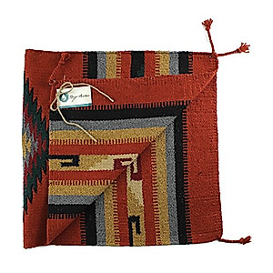 Onyx Arrow Southwest Area Rug, 20 x 40 Inches, Center Diamond, Rust/Dark Green/Multi