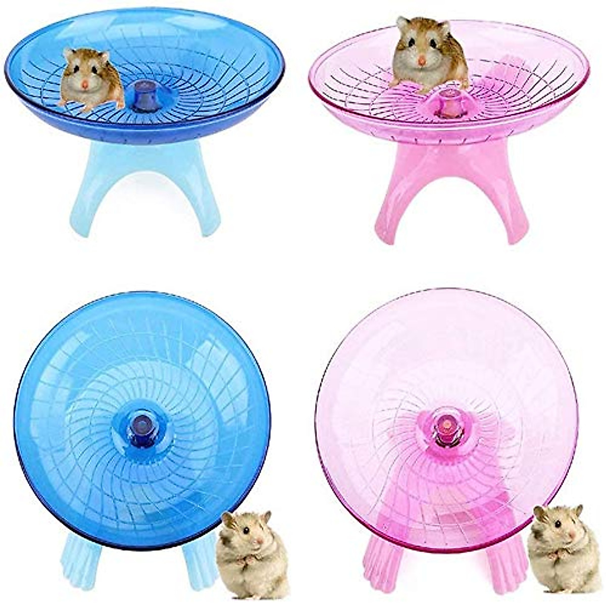 zswell Hamster House Wood Bridge Climb Kit Exercise Wheel Jogging Running Silent Spinner Flying Saucer Pet Toys for Rat Gerbil Guinea Pig Chipmunk Mouse Small Animals