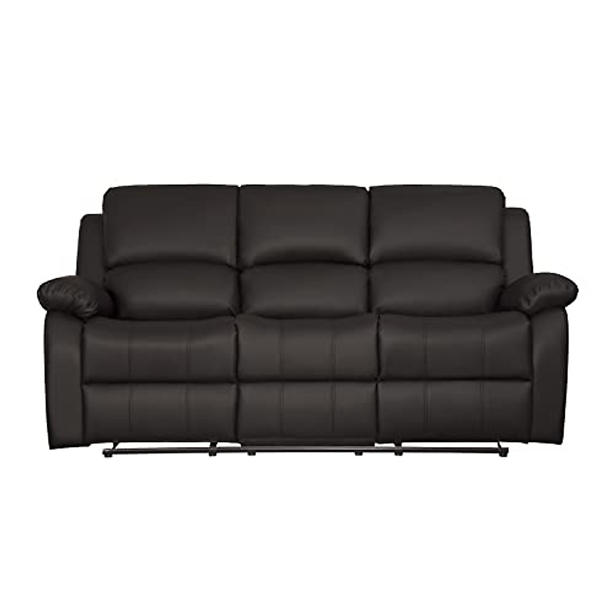 Homelegance Clarkdale Double Reclining Sofa with Drop Down Cup Holders, Br Brown