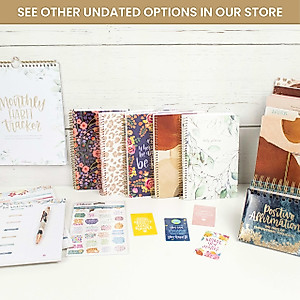 bloom daily planners UNDATED Calendar Year Day Planner - Passion/Goal Organizer - Start Anytime Monthly/Weekly Agenda Book with Tabs (January to December) - 5.5" x 8.25" - Tan Leopard