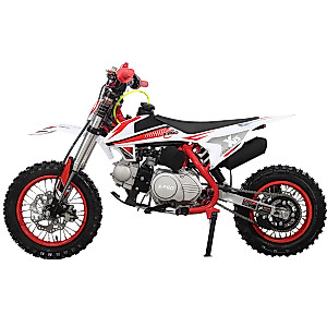 X-PRO 110cc Dirt Bike Pit Bike Mini Gas Dirt Bike Kids Youth Dirt Bike Pit Bike 110cc Gas Dirt Pitbike (Burgundy)