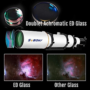 SVBONY SV503 Telescope, 102ED F7 Extra Low Dispersion Achromatic Refractor OTA, Bundle with SV193 Focal Reducer, M54X1 Field Flattener, Telescope Accessory for SV503 102mm ED Telescope