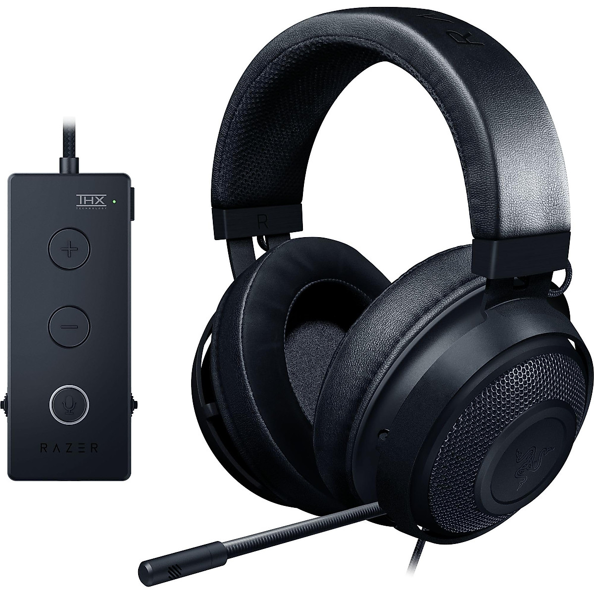 Razer Kraken Tournament Edition THX 7.1 Surround Sound Gaming Headset: Retractable Noise Cancelling Mic - USB DAC -  For PC, PS4, PS5, Nintendo Switch, Xbox One, Xbox Series X & S, Mobile – Black