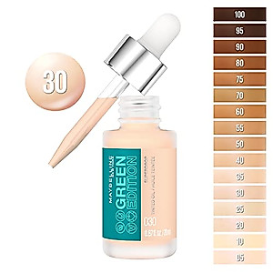 Maybelline Green Edition Superdrop Tinted Oil Base Makeup, Adjustable Natural Coverage Foundation Formulated With Jojoba & Marula Oil, 30, 1 Count