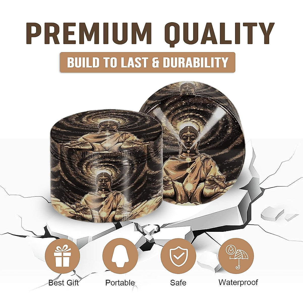 Spice Grinder Boho Grinder Herb Grinder (3" Black Gold Design)