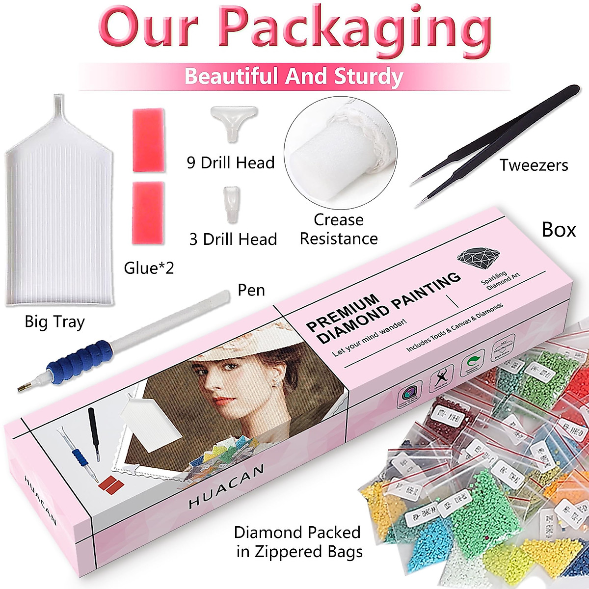 Huacan Diamond Painting Kits, Full Square Drill Diamond Painting Kits for Adults, Pumpkin Diamond Paint by Diamond, DIY 5D Diamond Art Kit for Beginner Home Wall Decor Fall Bird 11.8x15.7in/30x40cm