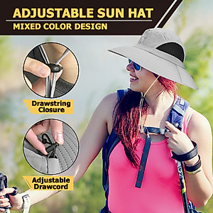 Ordenado Womens Sun Hat UV Protection, Foldable Mesh Waterproof Wide Brim Bucket Hats for Summer Beach Fishing Hiking