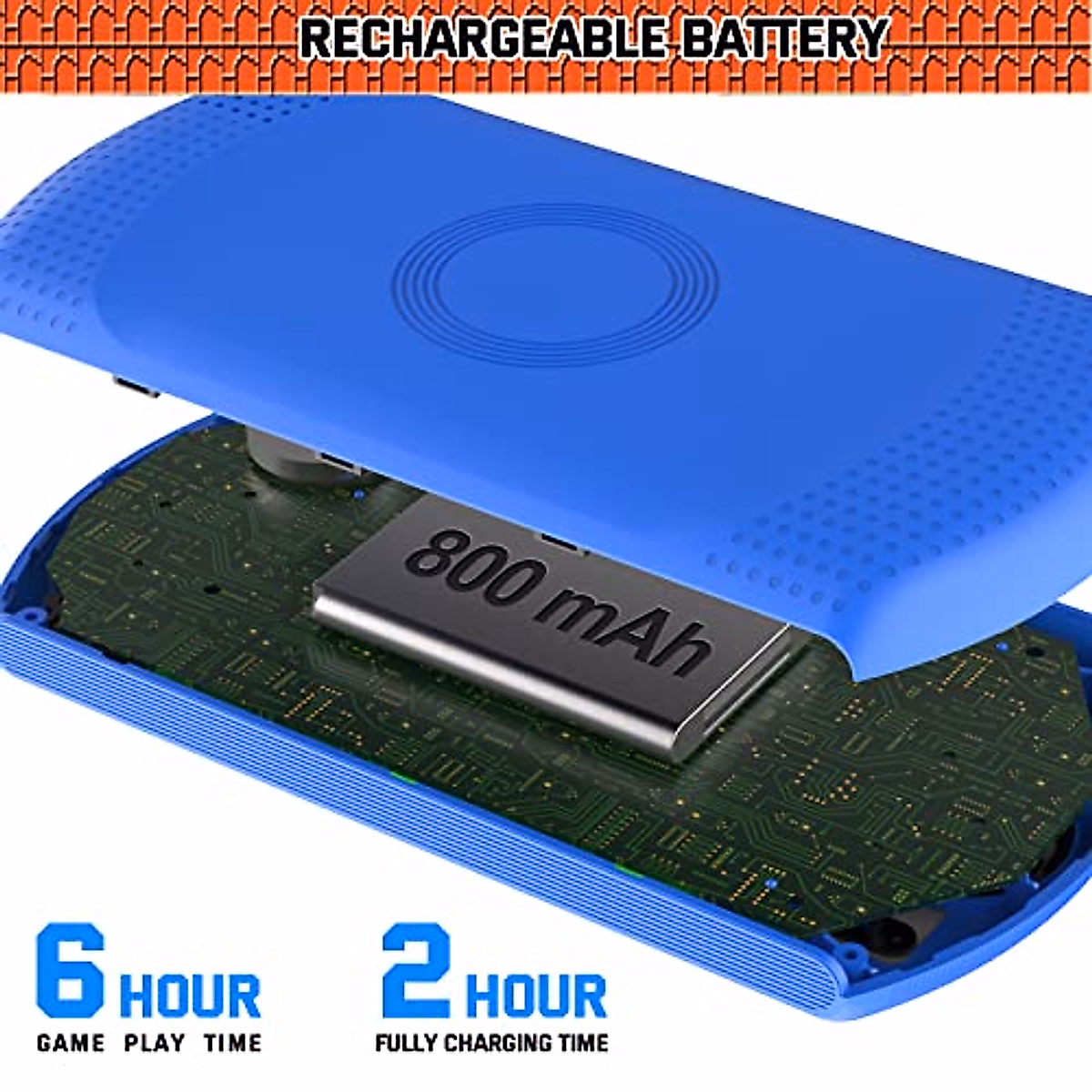 JAMSWALL Retro Handheld Game Console, Portable Retro Video Game Console with 400 Classical FC Games 2.8-Inch Screen 800mAh Rechargeable Battery Support for Connecting TV and Two Players(Blue)