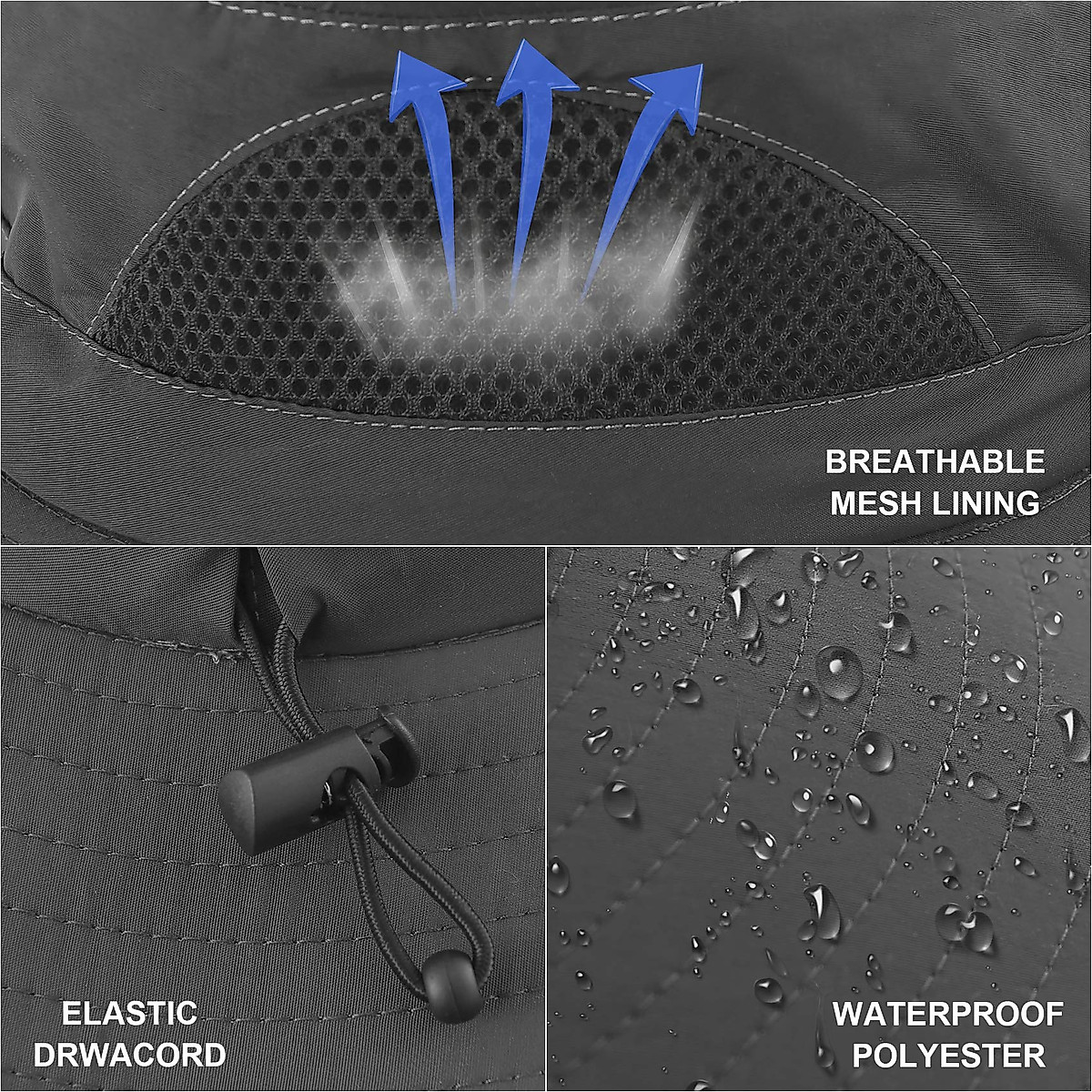 Double Couple Sun Hats for Men Women Fishing Hat UPF 50+ Breathable Waterproof Wide Brim Hat