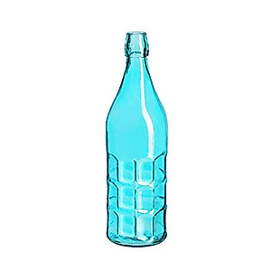 Evergreen Garden Brilliant Blue Glass Bottles, Set of 6
