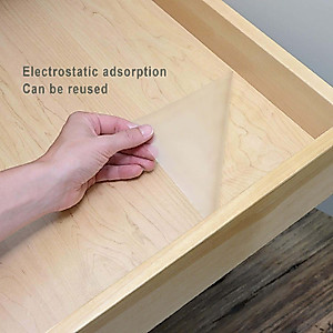 Window Privacy Film 17.7'' x 118'' Frosted Window Glass Film One Way Privacy Window Film Static Guard Window Tinting Film for Home Non-Adhesive Bathroom Door Covering Heat Blocker Sticker, Pure